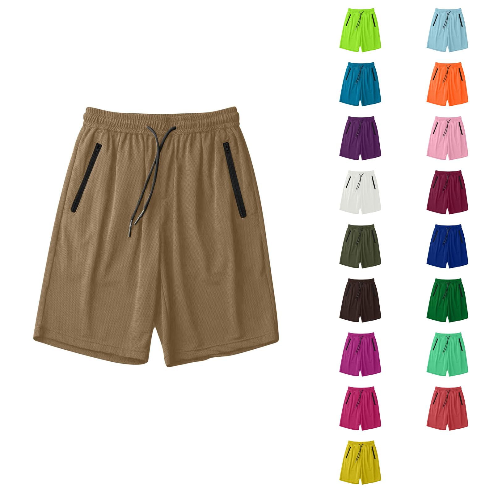 Ahuyic Womens Short Pants Summer Plus Size Pants for Women,Mens Solid ...