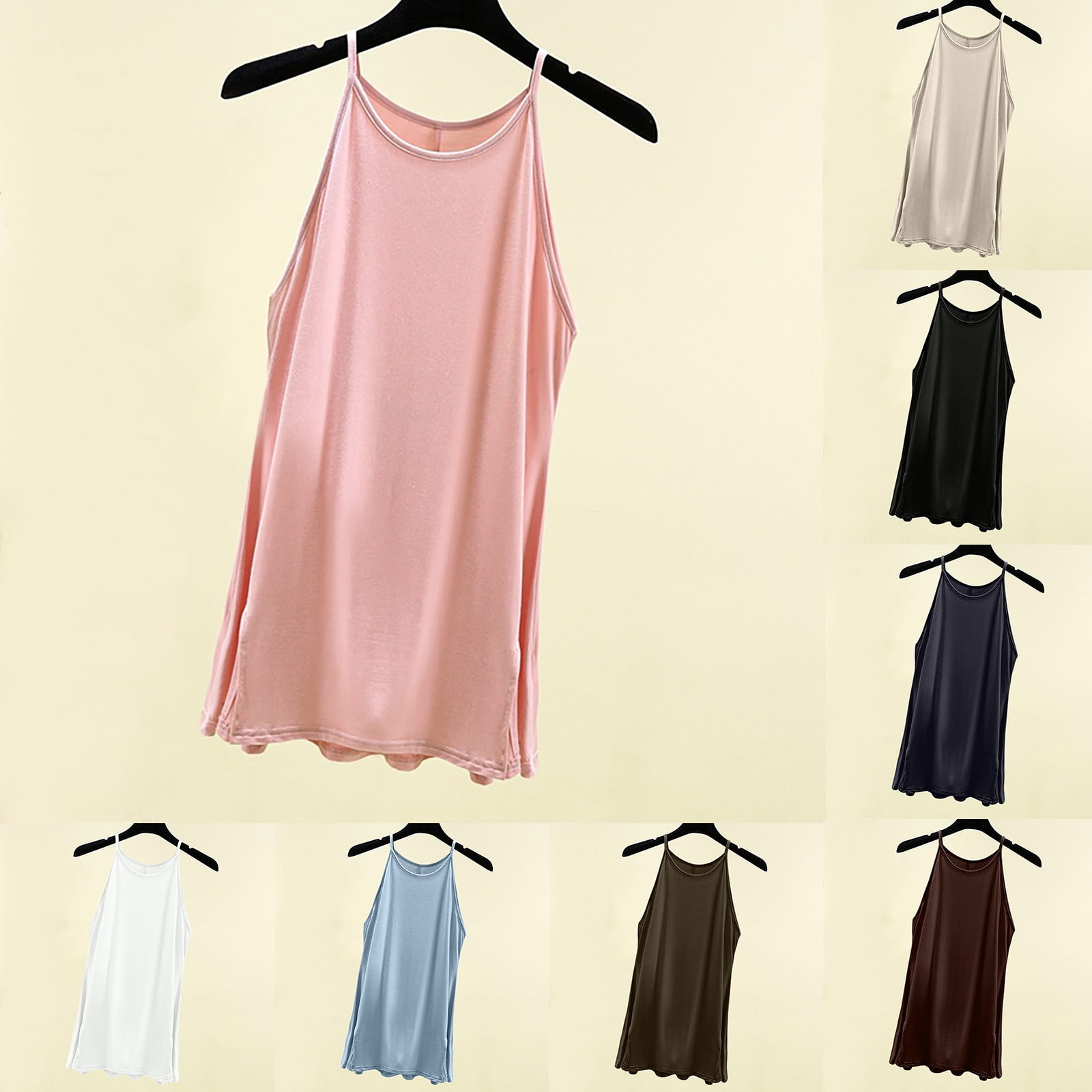 Ahuyic Womens Sleeveless Top,Tank Tops for Women,Womens Solid Color ...