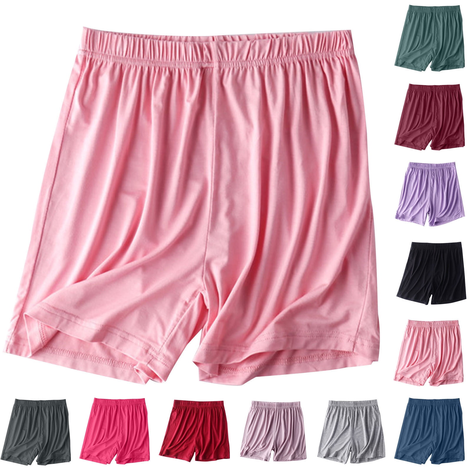 Ahuyic Womens Solid Color Short Pants, Plus Size Pants For Women ...