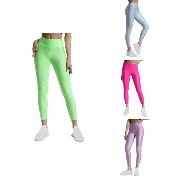 Ahuyic Womens Solid Color Yoga Pants, High Waisted Leggings For Women ...