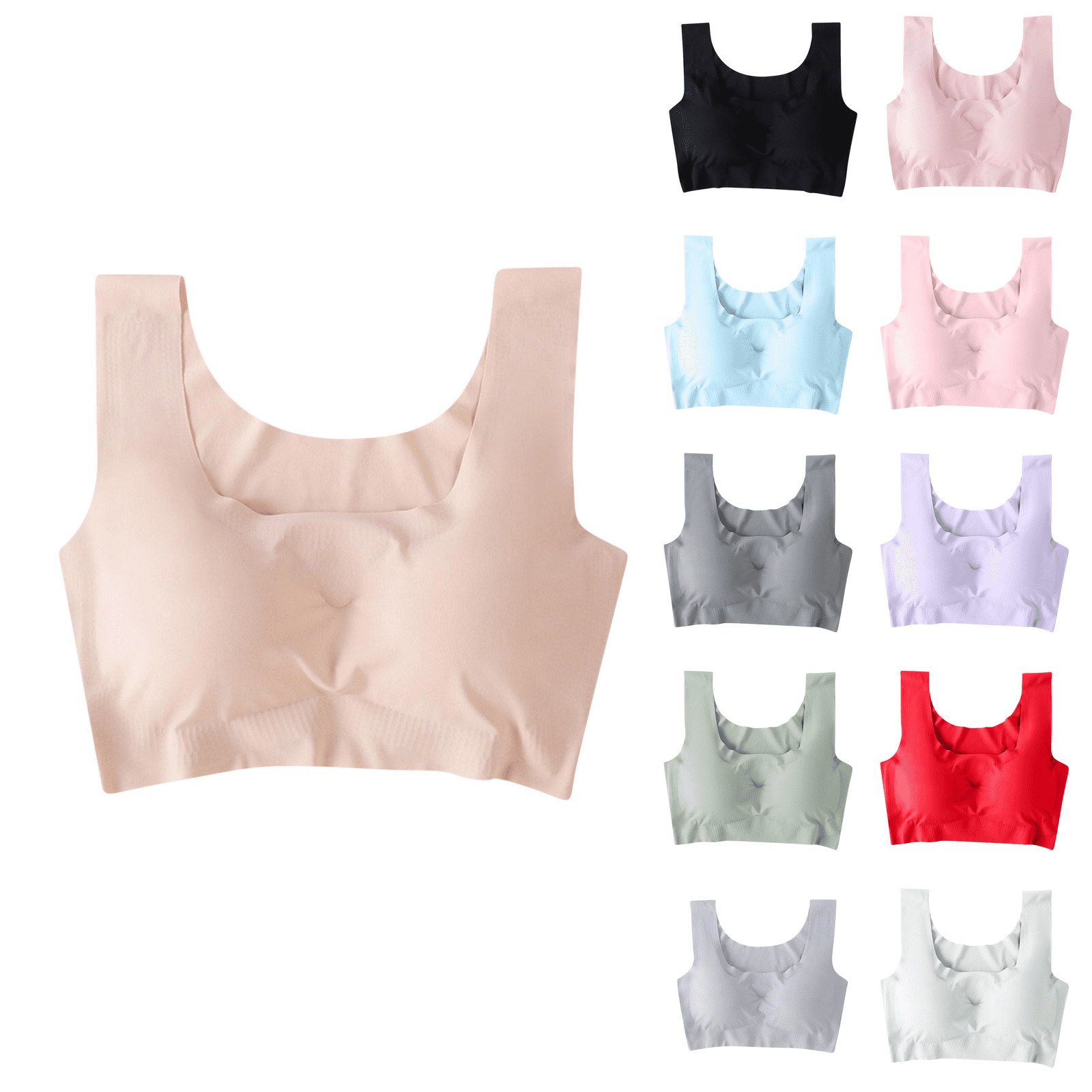 Ahuyic Womens Sports Bra,Summer Plus Size Bra,Womens Plus Size Soft Bra ...