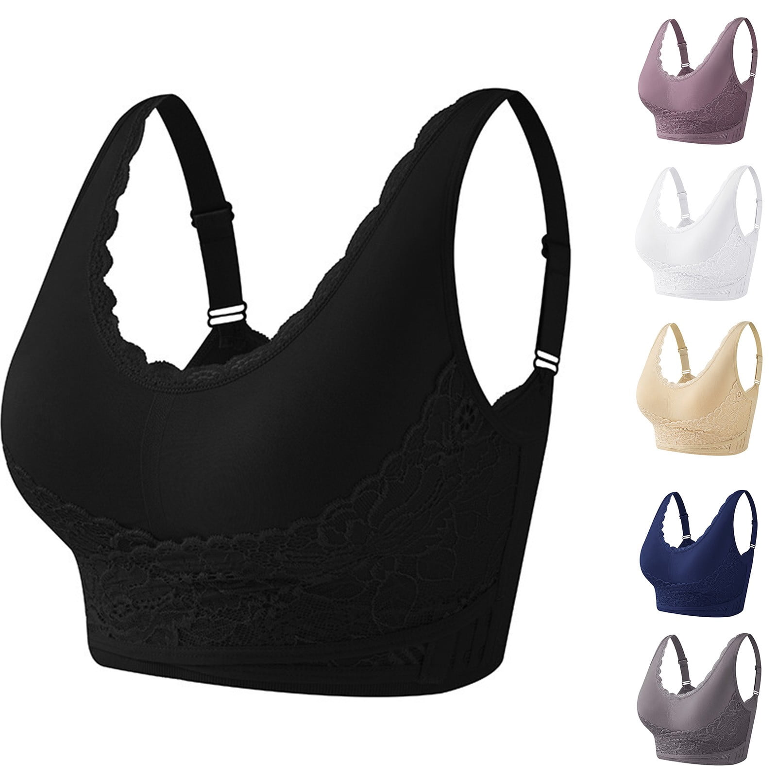 Ahuyic Womens Sports Bra,Summer Plus Size Bra,Womens Yoga Solid ...