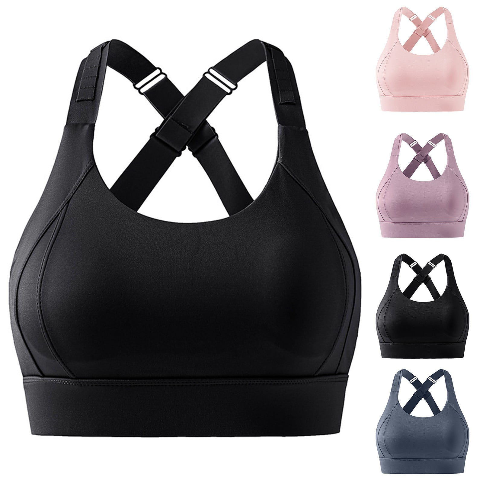Ahuyic Womens Sports Bra,Summer Plus Size Bra,Womens Yoga Solid ...