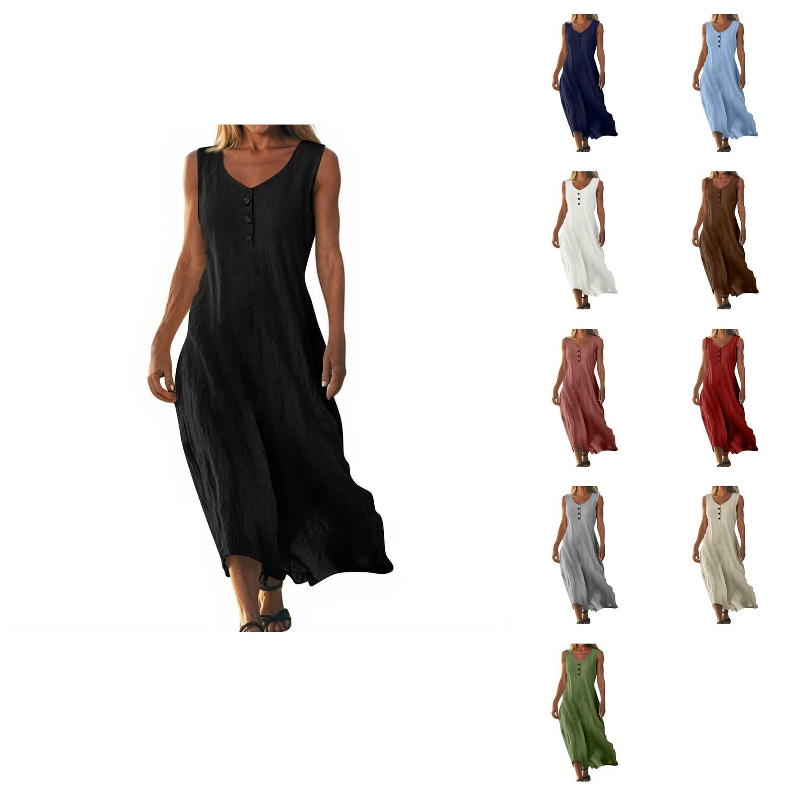 Ahuyic Womens Summer Casual Dress,Womens Plus Size Dress,Womens Beach ...