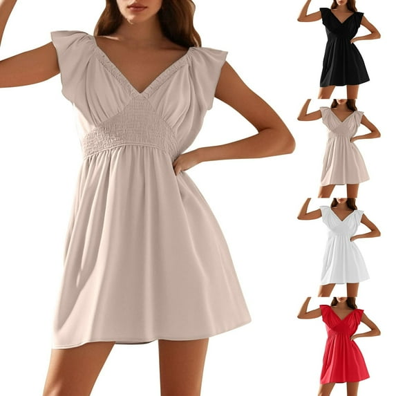 Ahuyic Womens Summer Casual Dress,Womens Plus Size Dress,Womens Beach ...