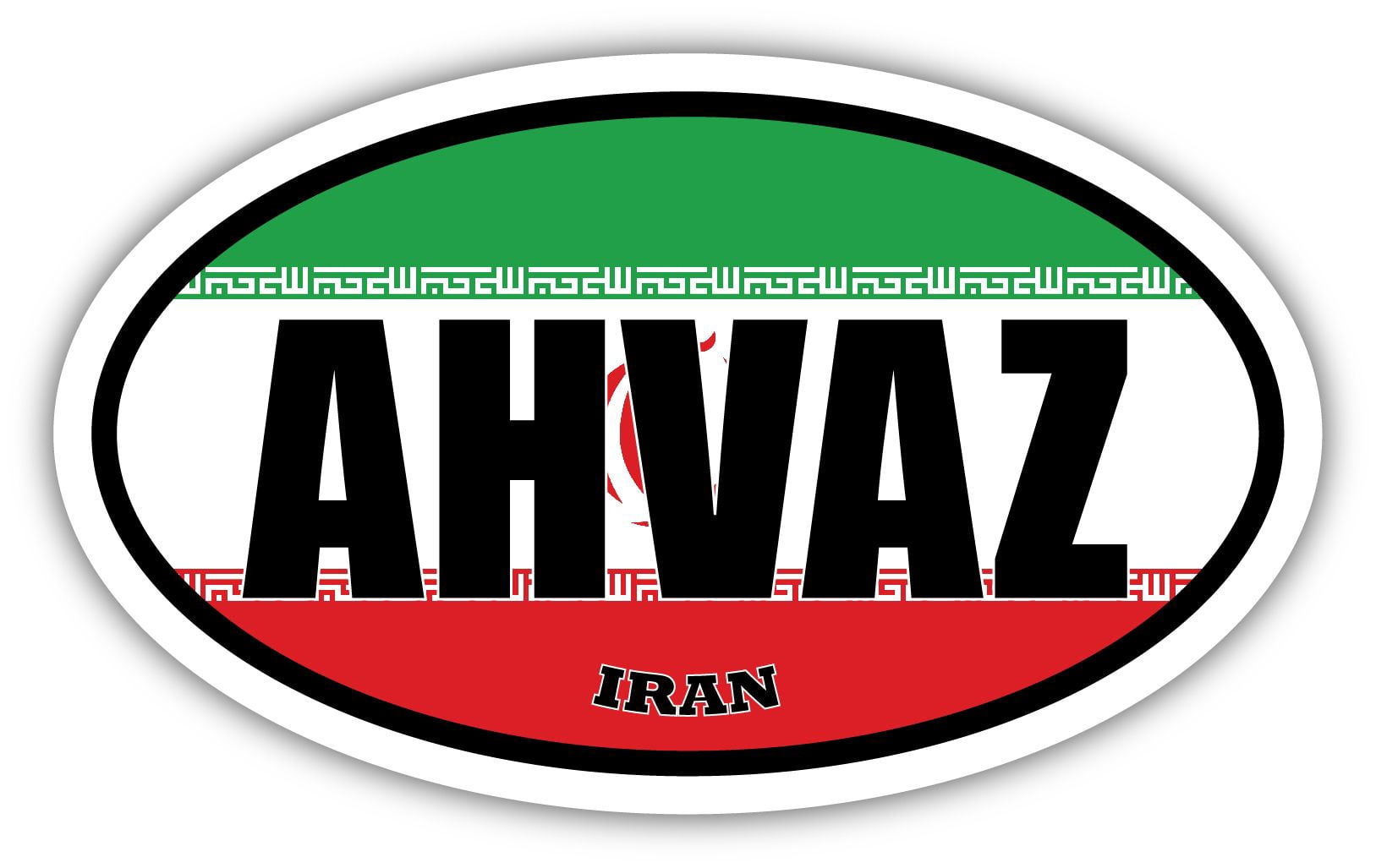 Ahvaz Iran Flag Oval Decal Vinyl Bumper Sticker 3x5 inches - Walmart.com