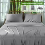 AiAngu Bamboo Queen Sheet Set, Luxury Soft 4 Pieces Bed Sheets with 18 ...