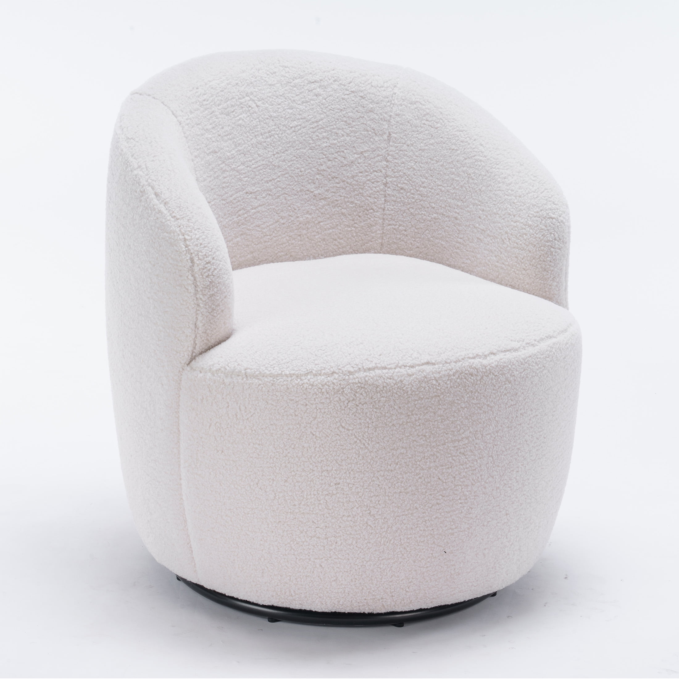 AiLive Barrel Chair Teddy Fabric 360 Degree Swivel Accent Armchair for ...