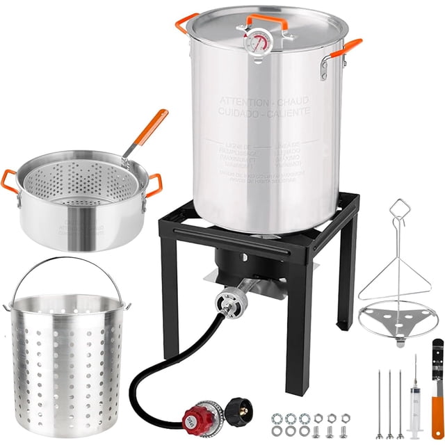 AiYCHEN Propane Outdoor Turkey Fryer, 30 & 10 Quart Aluminum Seafood ...