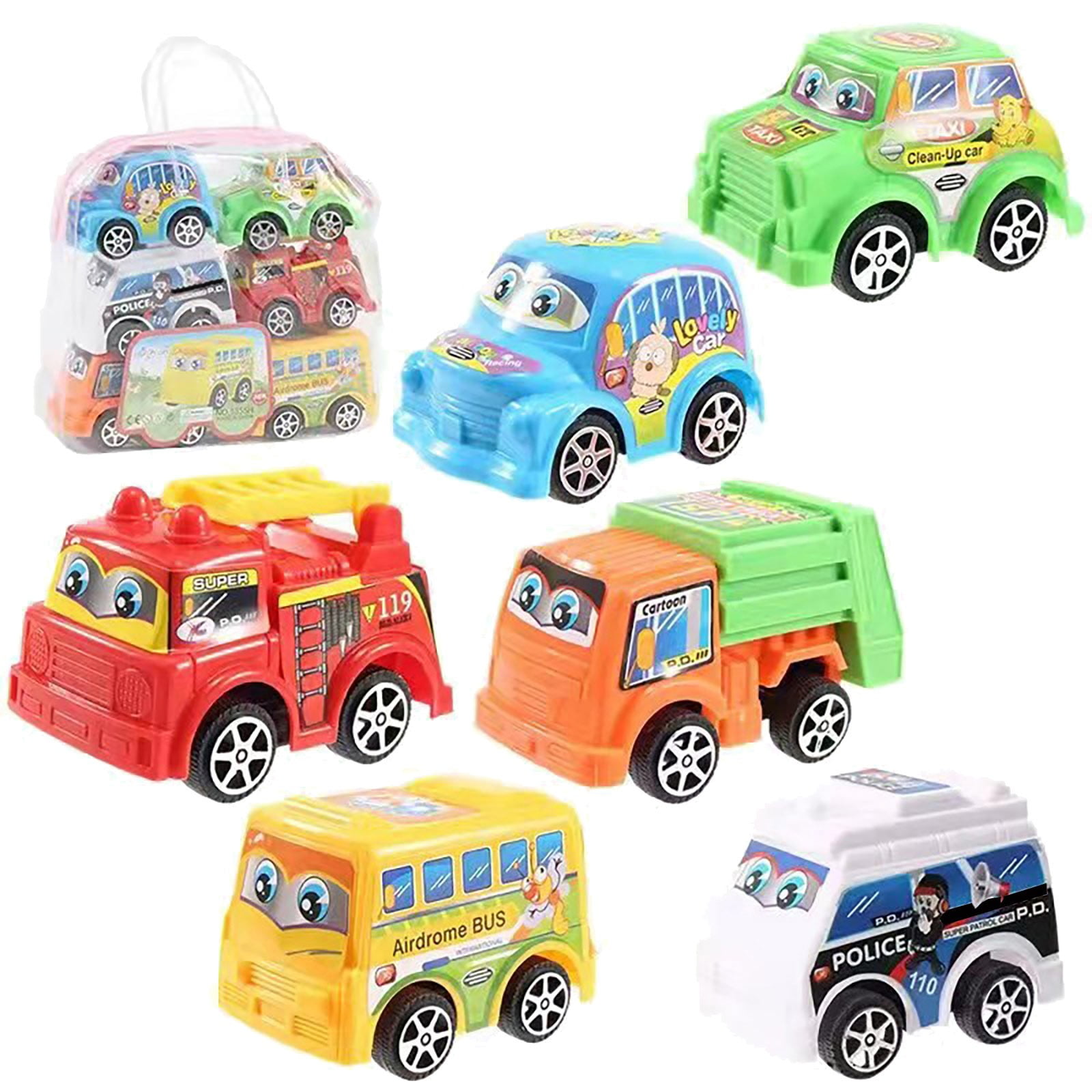 AiYqZypa Baby Toys Pull Back Cars For Toddlers 6 Pack Construction ...