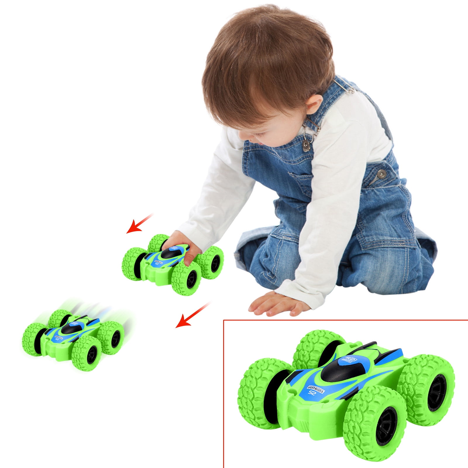 AiYqZypa Infant Toys Double-sided Inertial Car 360-degree Rotating ...