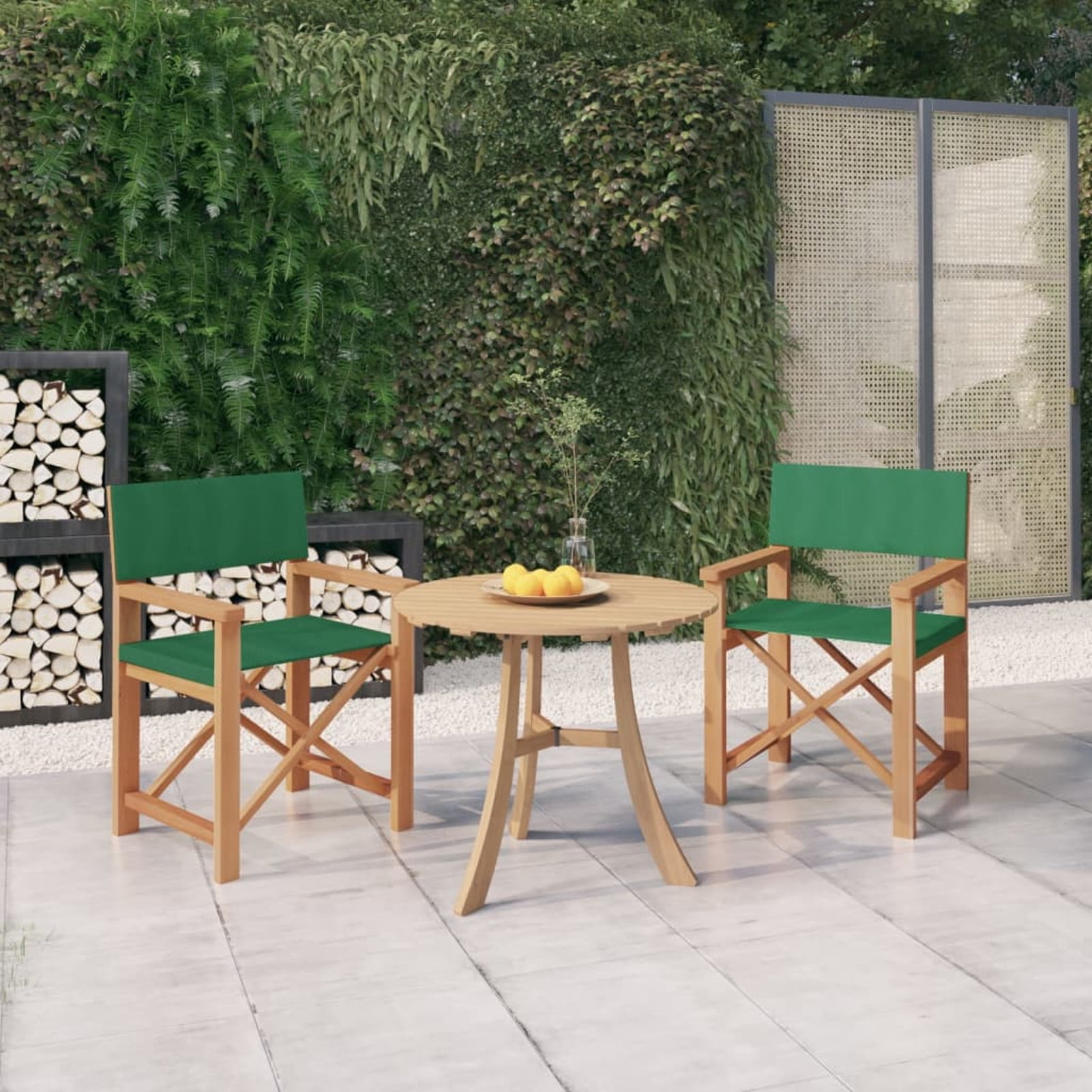 Aibecy Director s Chairs 2 pcs Solid Teak Wood Green Walmart