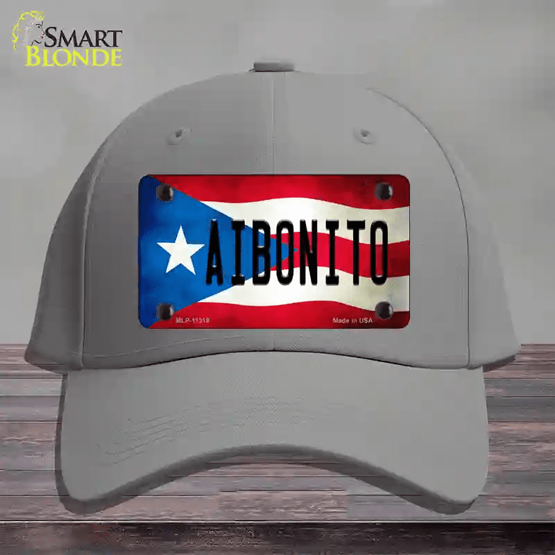 Aibonito Puerto Rico Flag Novelty License Plate Hat Cotton Gray ...