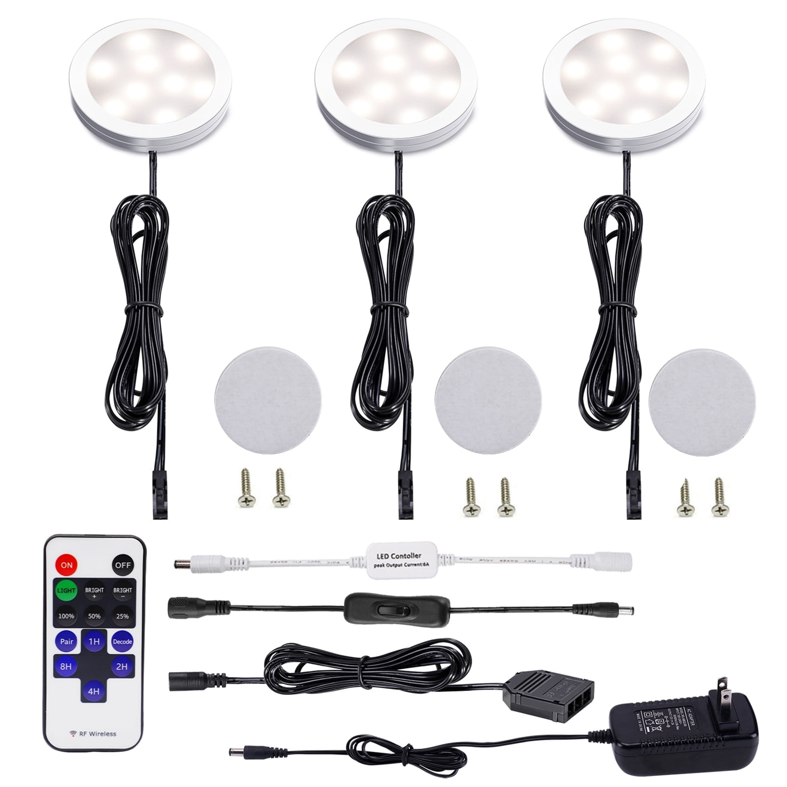 Dimmable LED Under Cabinet Lights with RF Remote Control for Home ...