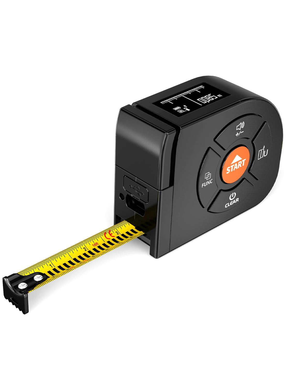 Aicevoos Laser Tape Measure 3-in-1, 196ft/60m Laser Distance Meter, 16ft/5m Digital Tape Measure ...