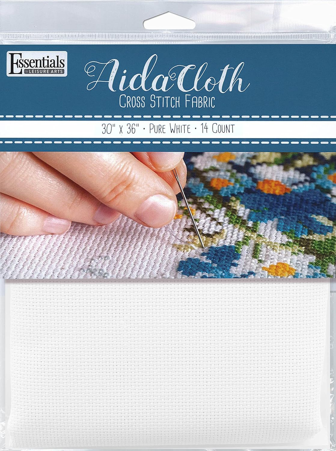 Aida Cloth, 14 Count, 30" x 36", Pure White Cross Stitch Fabric for ...