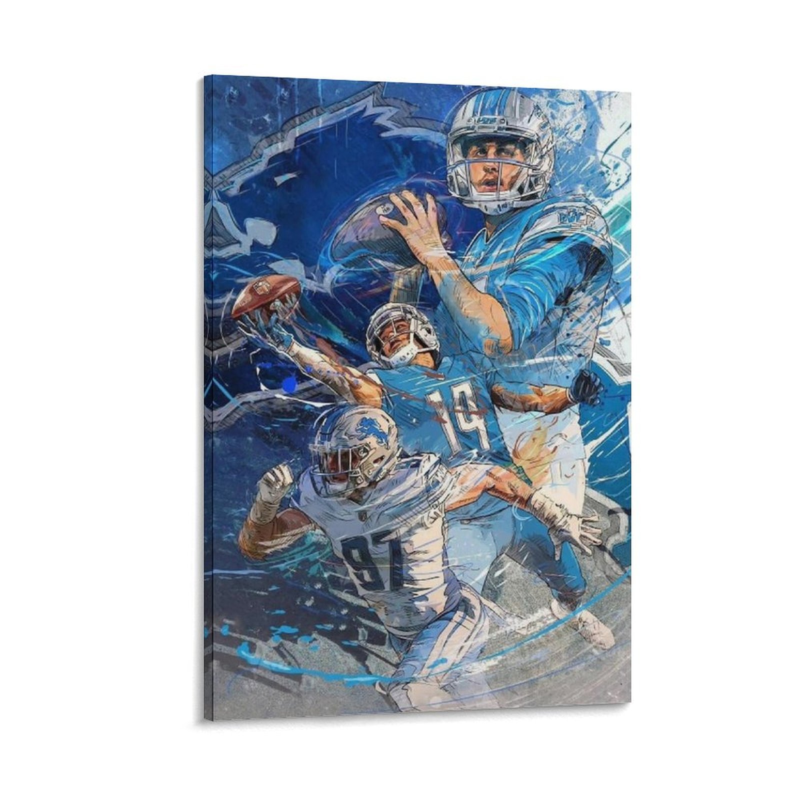 Aidan Hutchinson Jared Goff Amon-Ra St. Brown Poster Canvas Poster ...