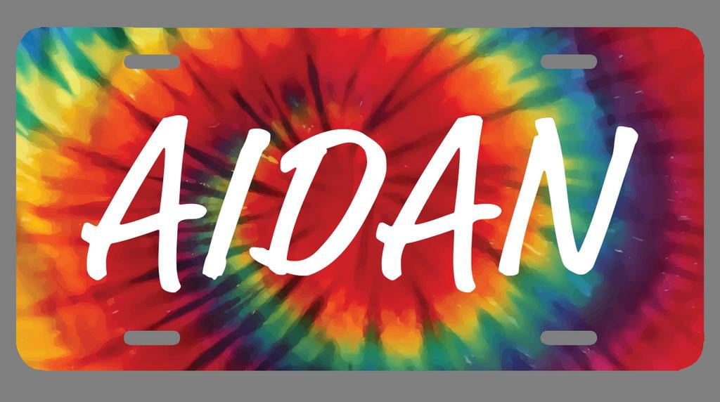 Aidan Name Tie Dye Style License Plate Tag Vanity Novelty Metal | UV ...