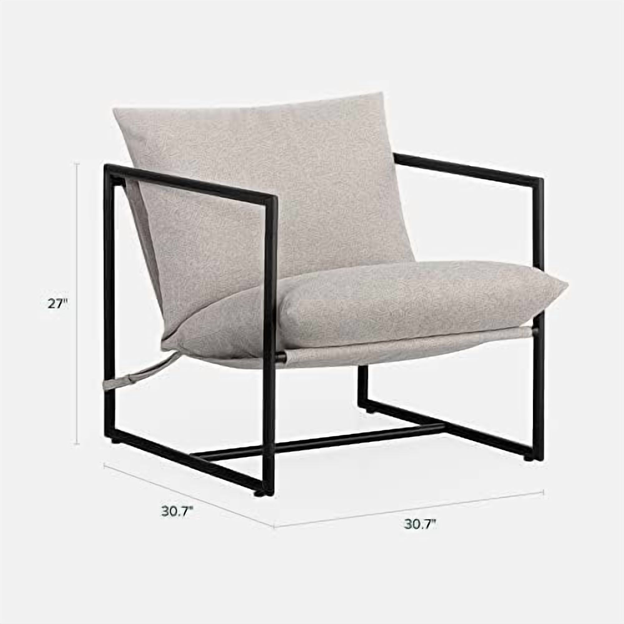 Aidan Sling Accent Chair, Metal Framed Armchair with Shredded Foam ...