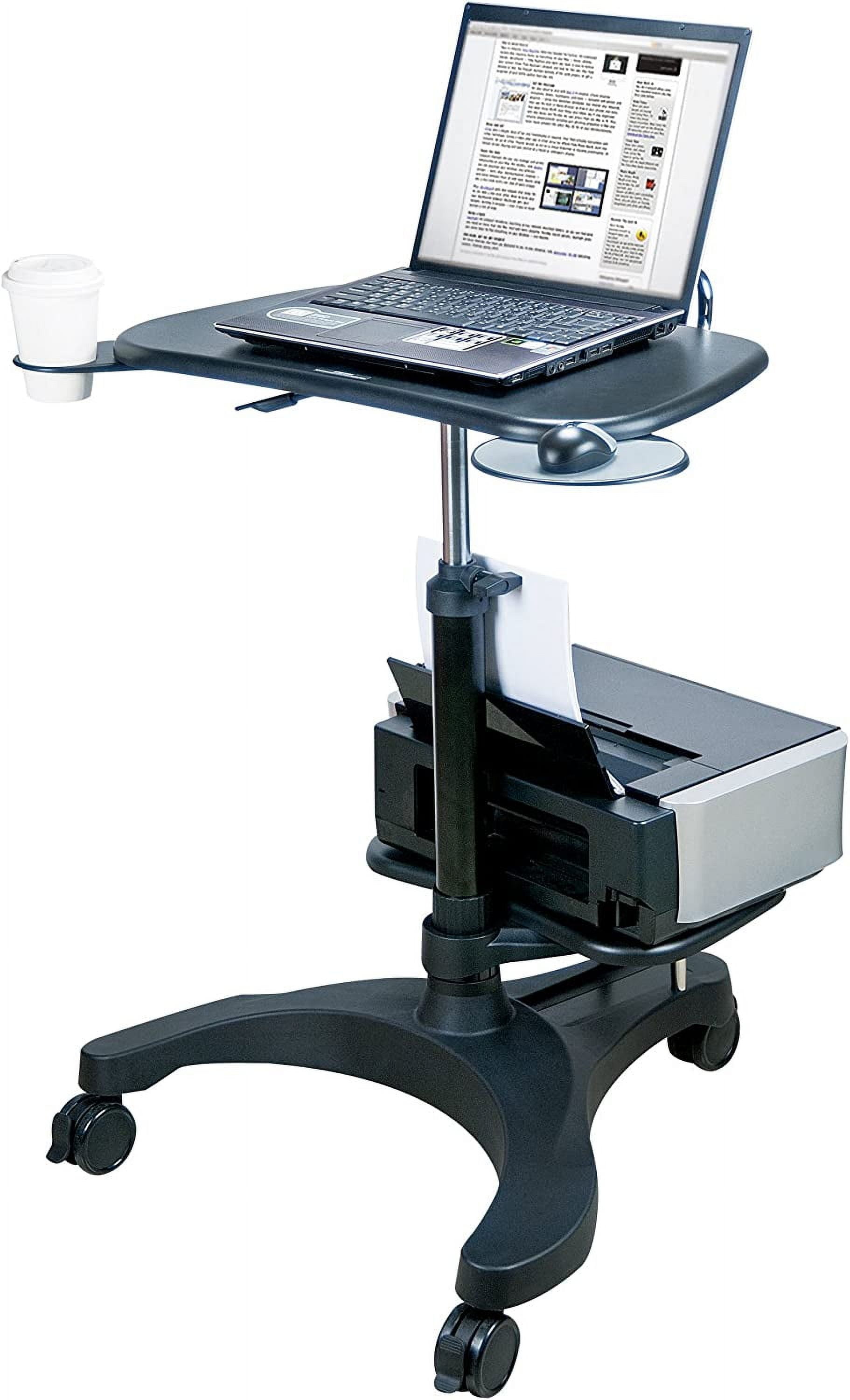 Aidata Ergonomic Sit-Stand Mobile Laptop Cart Work Station with Printer ...