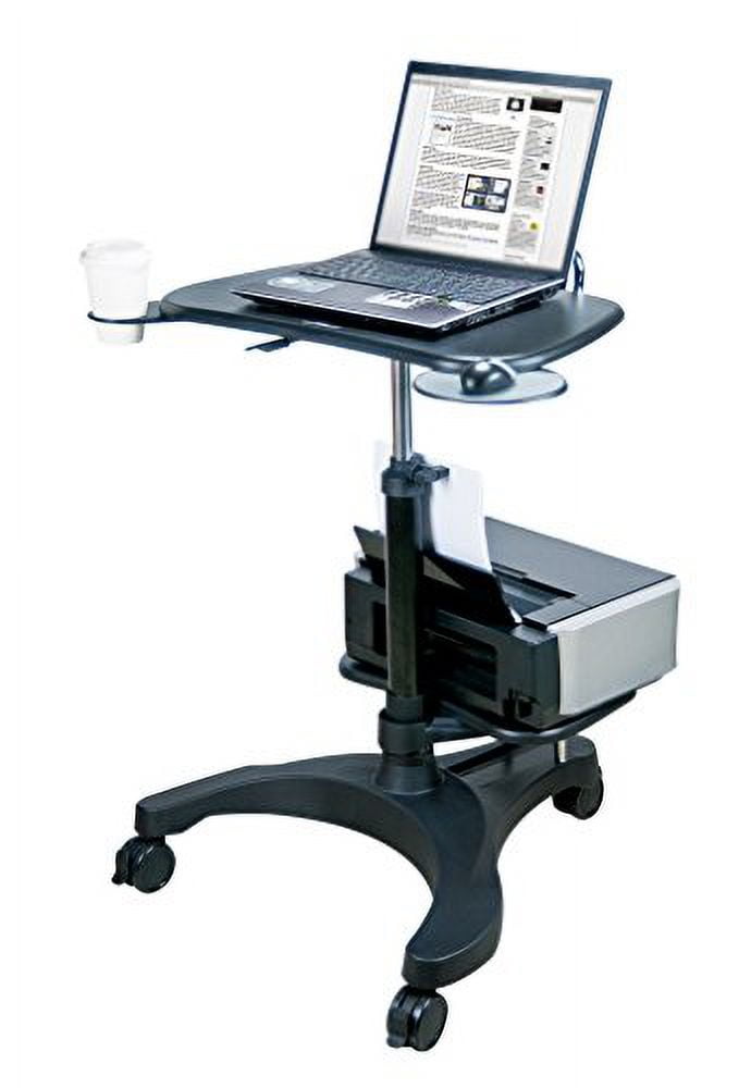 Aidata Ergonomic Sit-Stand Mobile Laptop Cart Work Station with Printer ...