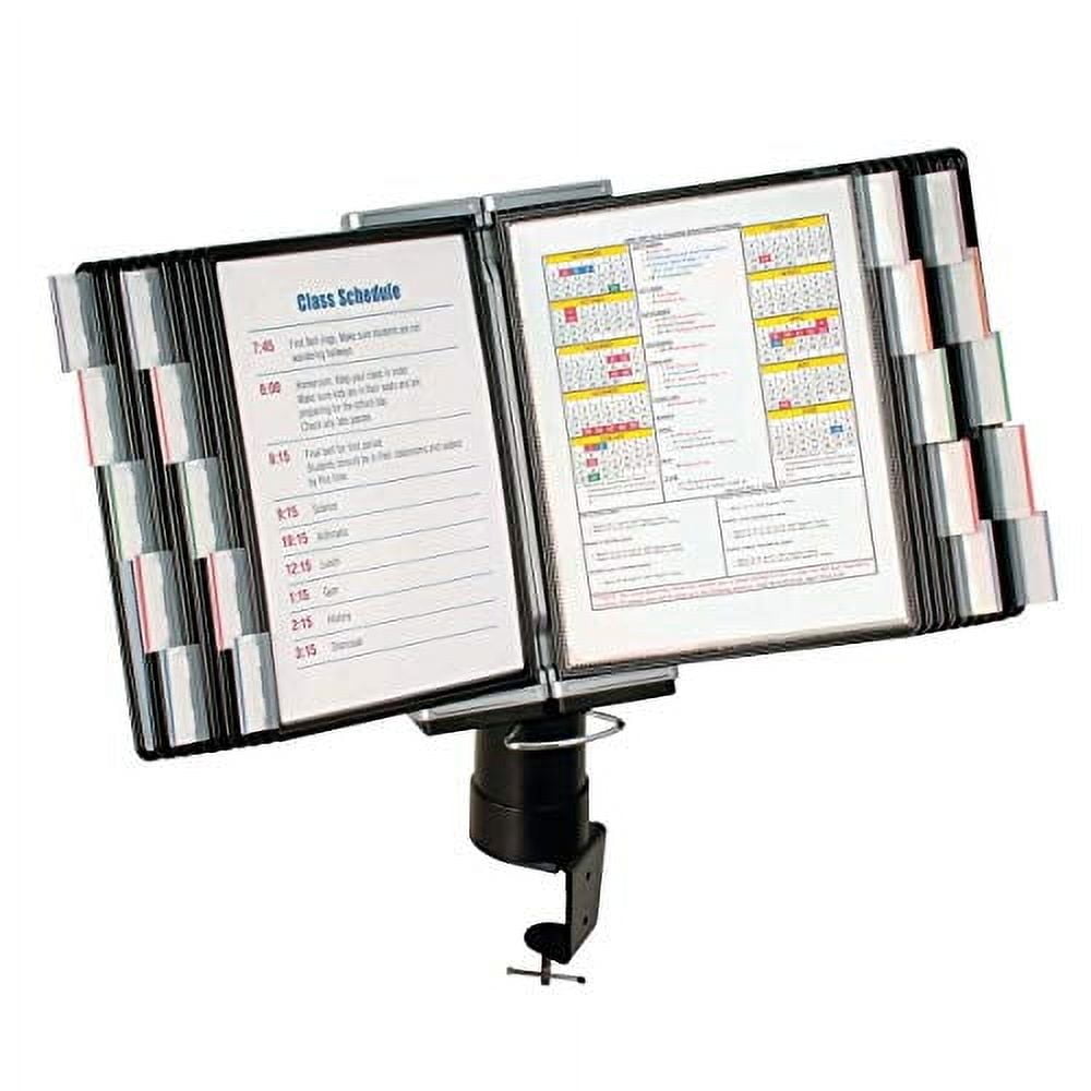 Aidata FDS011L-20 Desk Clamp Reference Organizer with 20 Display Panels ...