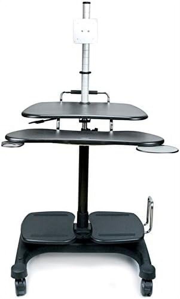 Aidata LDC003P Sit/Stand Mobile PC Workstation with Gas Cylinder Pole ...