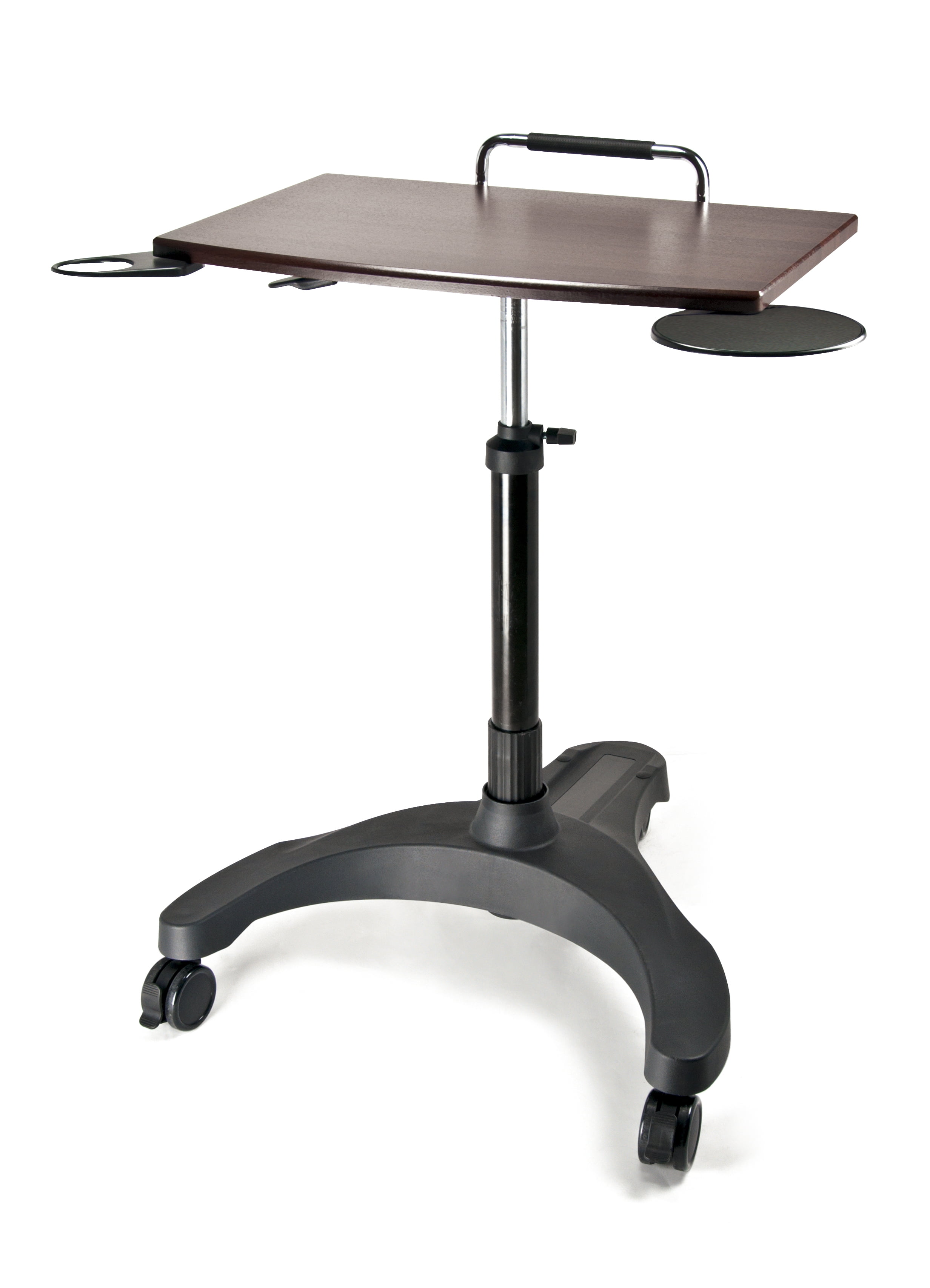 Aidata PD-1010 Sit & Stand Mobile Laptop Workstation with Walnut MDF ...
