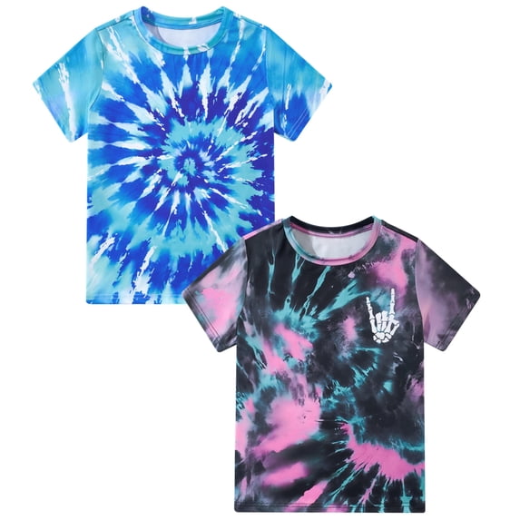 Aideaone 2-Pack Boy's T-Shirts Print Shirts Short Sleeve Kids Graphic ...