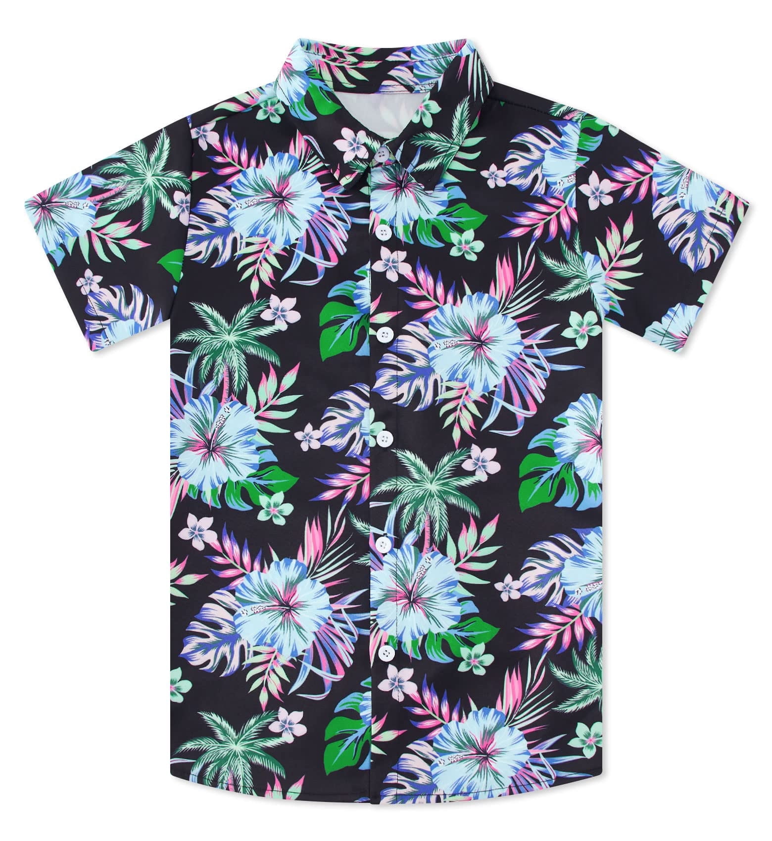 Aideaone Boy's Button Down Hawaiian Shirts Short Sleeve Cool Cartoon ...