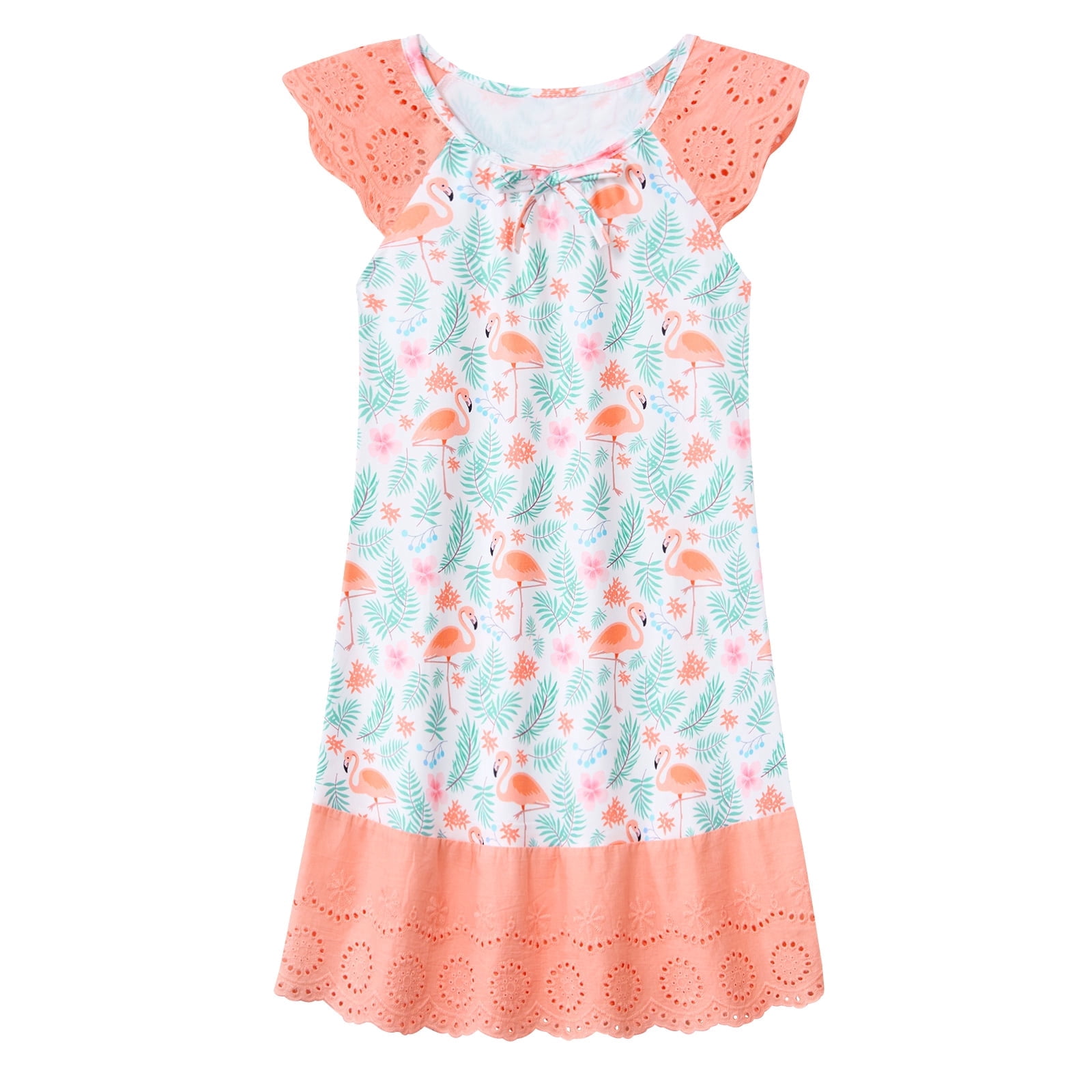 Aideaone Girls Nightgowns Cute Princess Sleepwear Flutter Sleeve ...