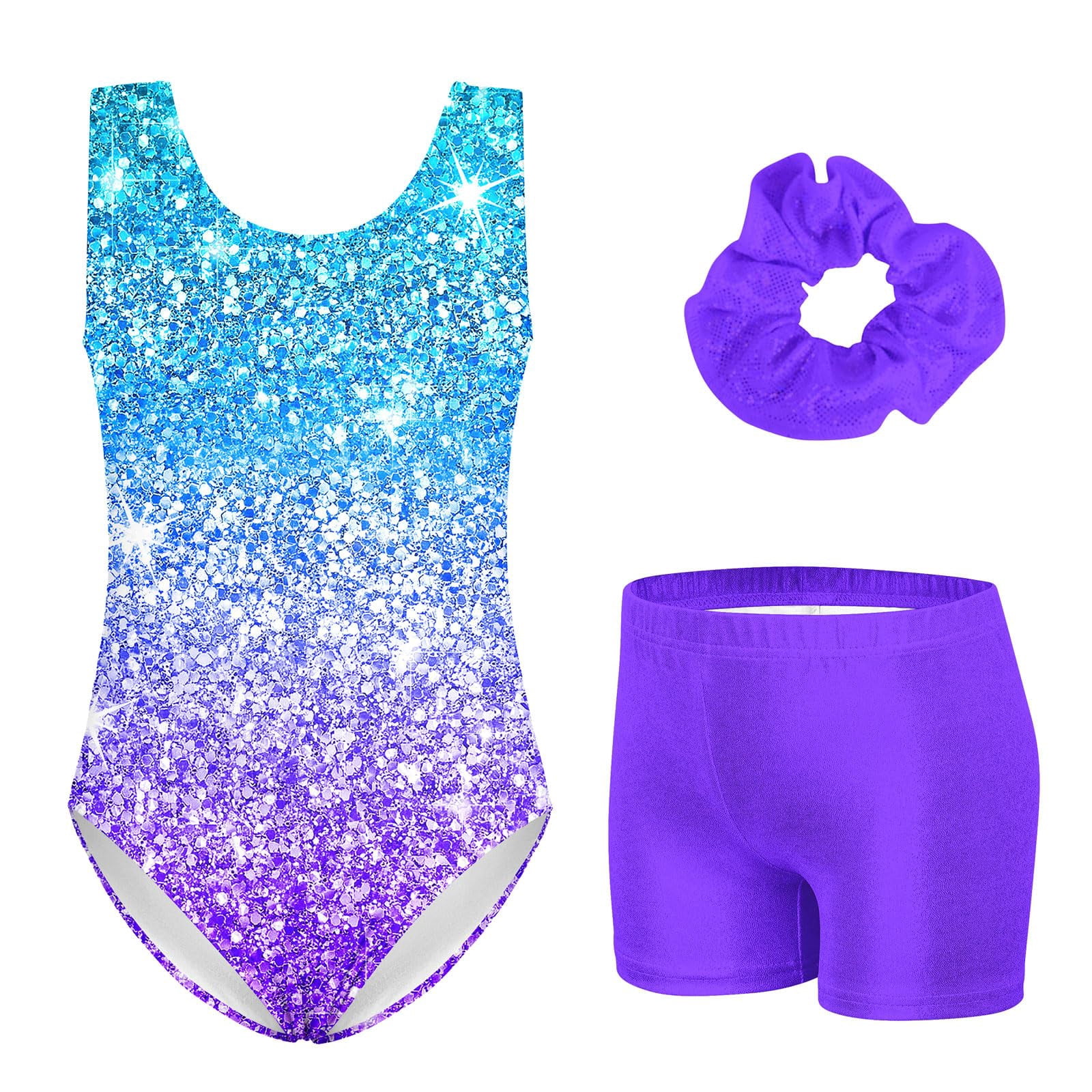 Aridak Leotards for Girls Gymnastics Sparkly Kids Dance Unitard ...