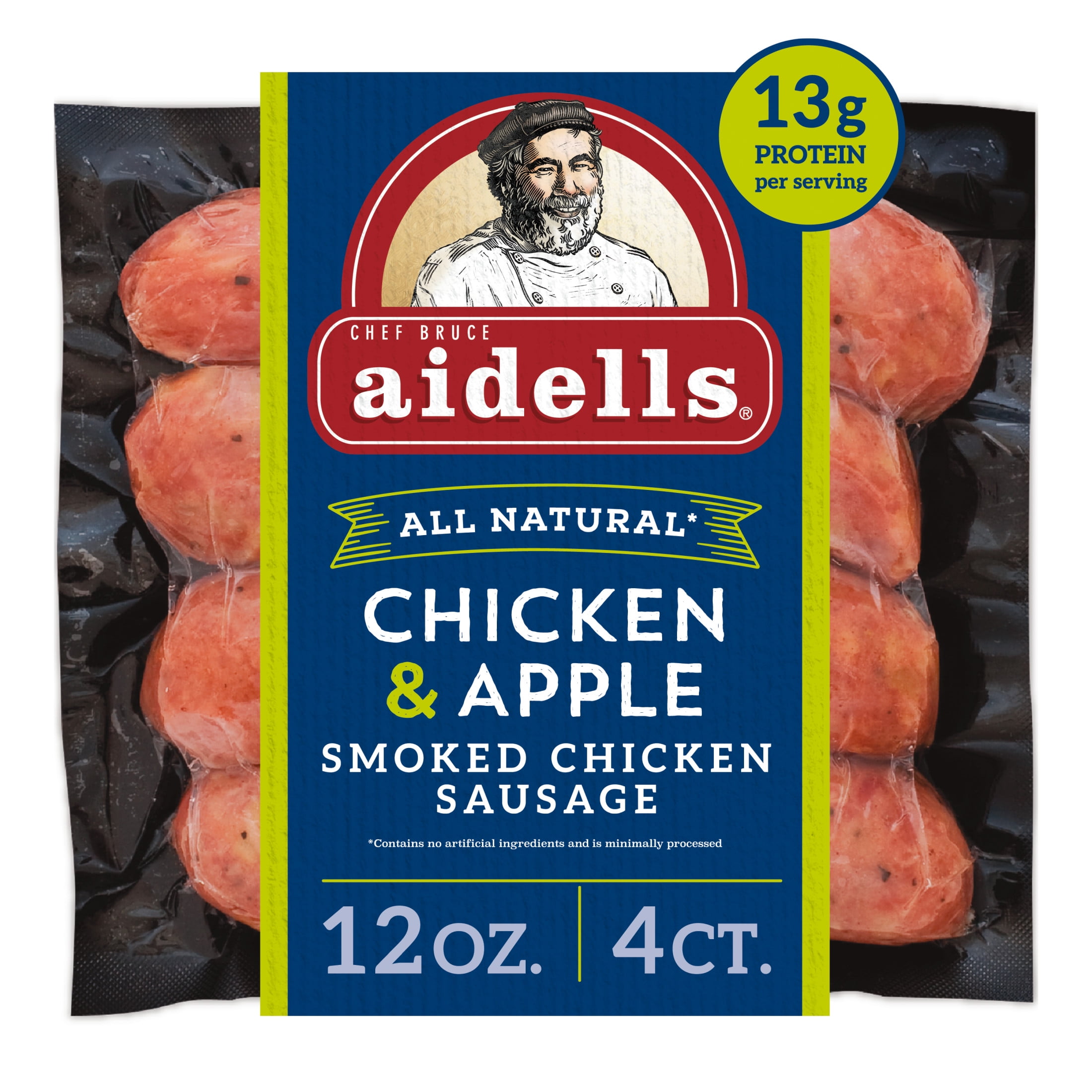 Aidells Chicken & Apple Smoked Chicken Sausage Links, 12 oz, 4 Count ...
