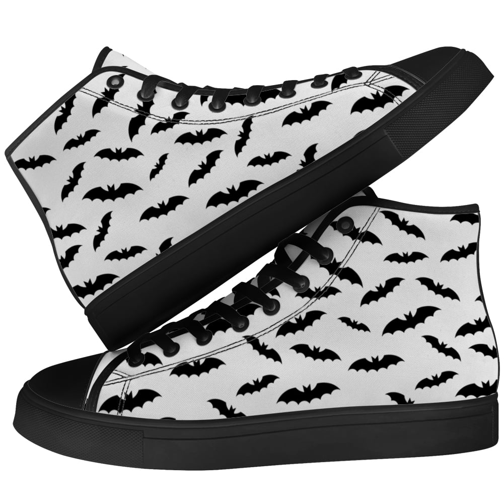 Aidianart Mens Bat High Top Shoes High Top Canvas Sneakers Size 11 ...