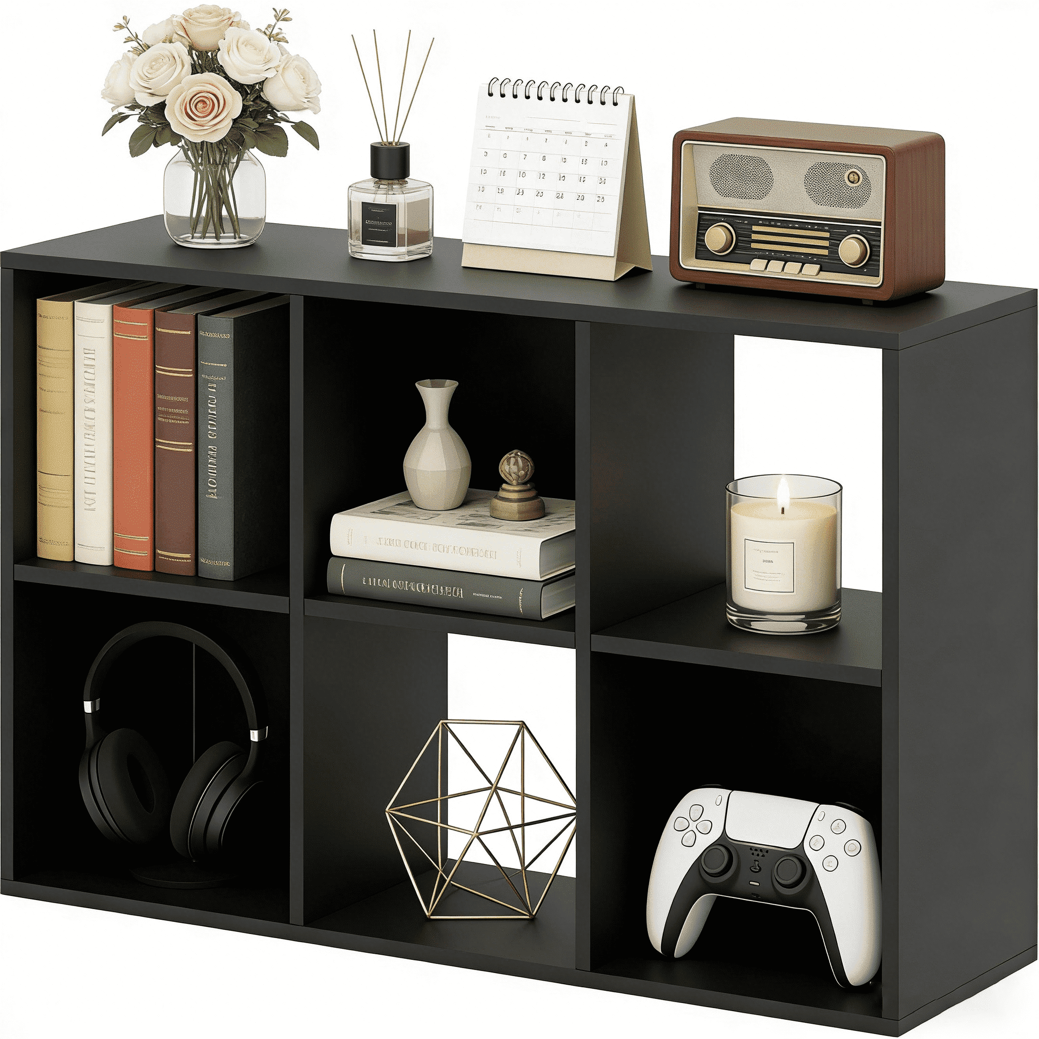 Aidoly 6-Cube Storage Bookshelf with Removable Back Panels - Modular ...