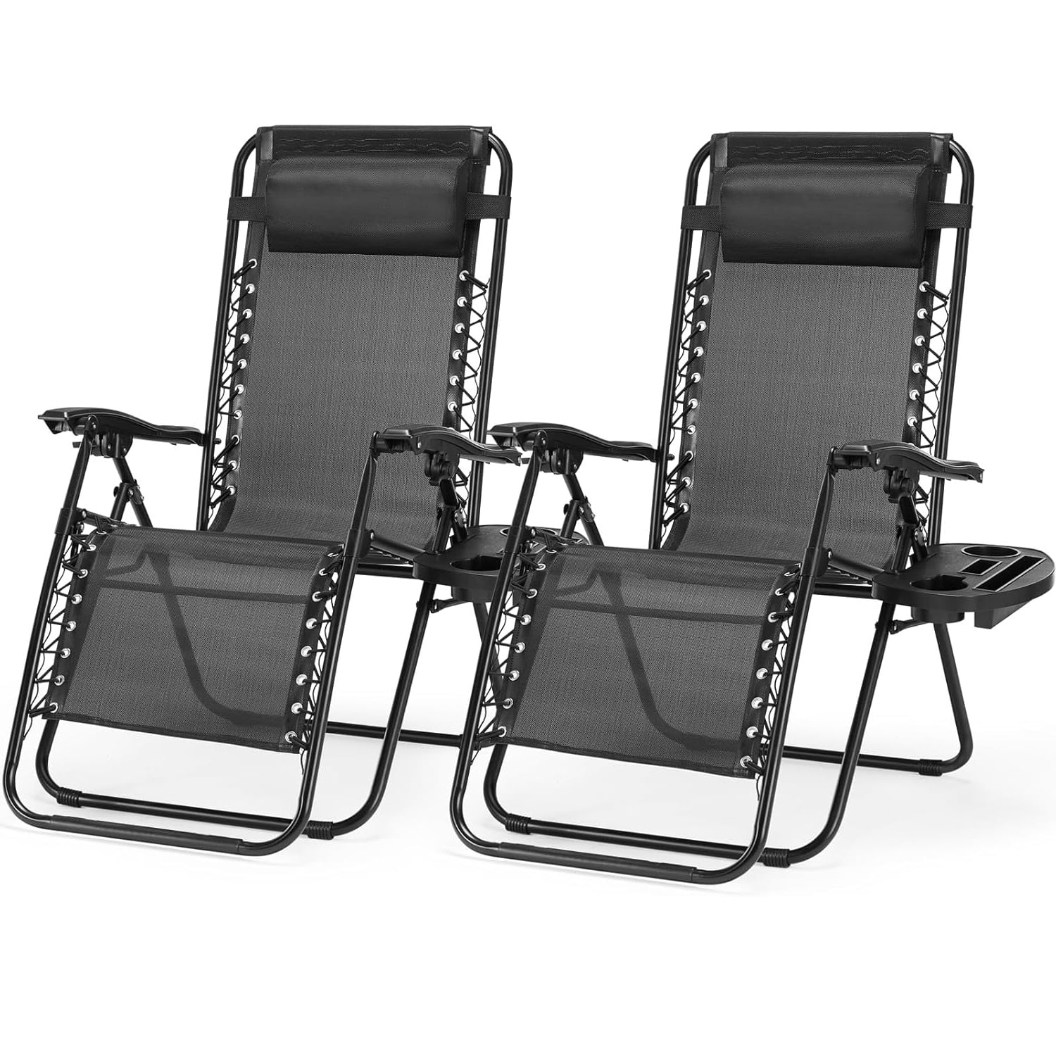Aidoly Zero Gravity Recliner Chair Set of 2, Lightweight Foldable, 330 lbs, Patio Lockable ...