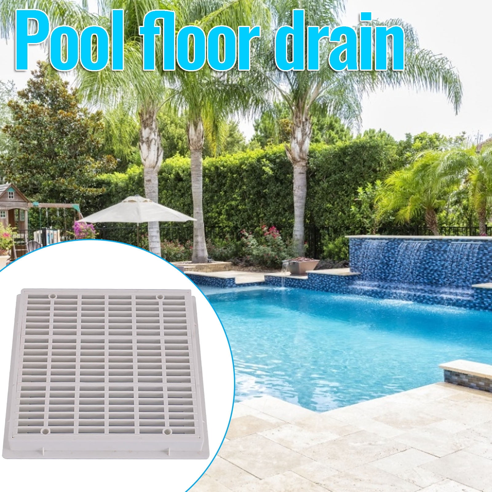 Aidoshy 9-inch Swimming Pool Square Main Bottom Anticorrosive Floor ...