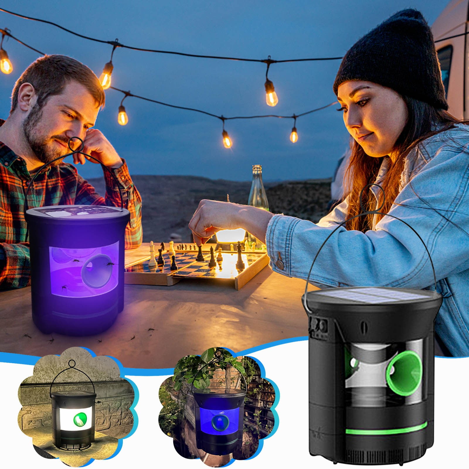 Aidoshy Bug Zapper,Mosquito Zapper for Outdoor and Indoor Solar, Mosquito Lamp For Indoor And ...