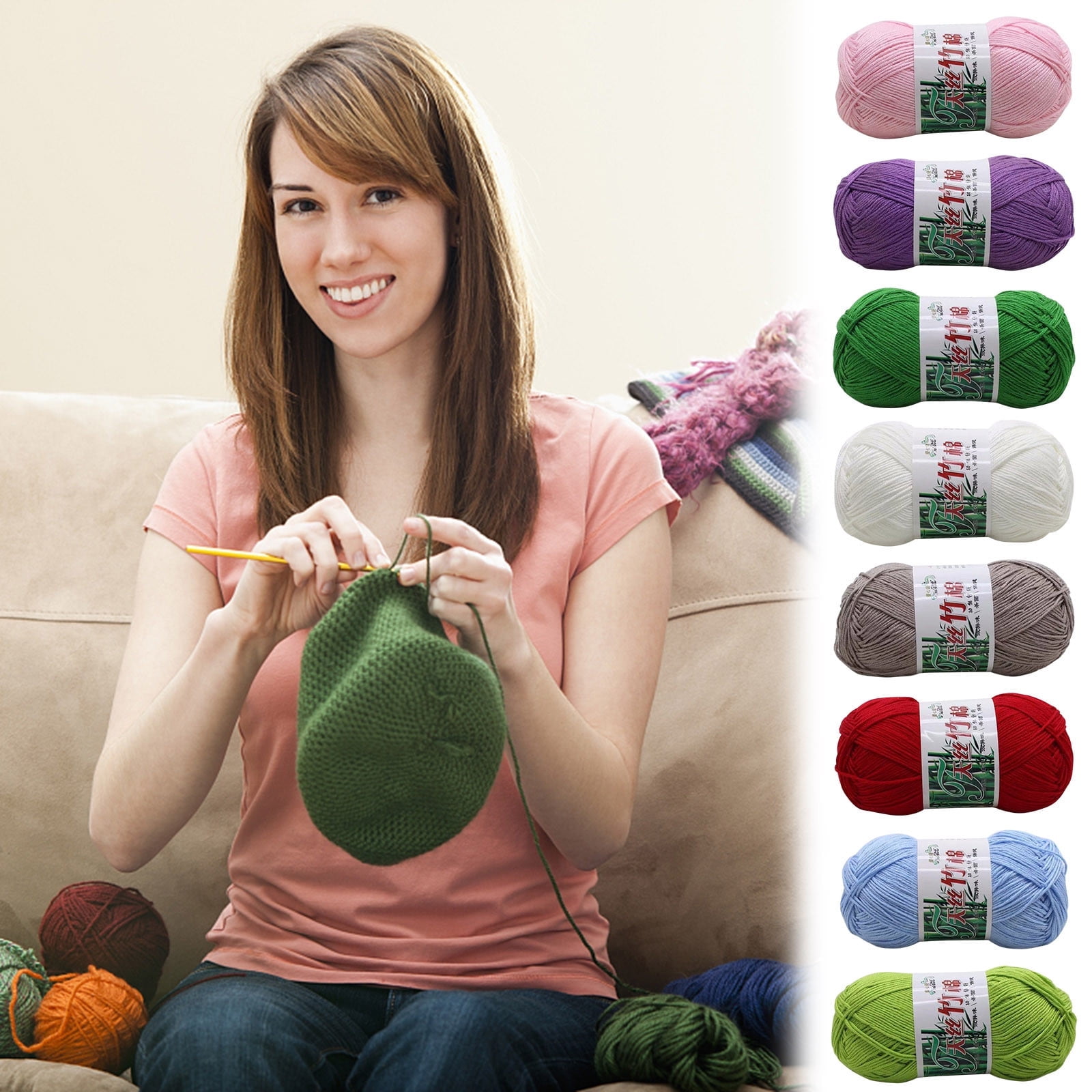 Aidoshy Cotton Crochet Yarn on Clearance! Worsted Medium Cotton Wool ...