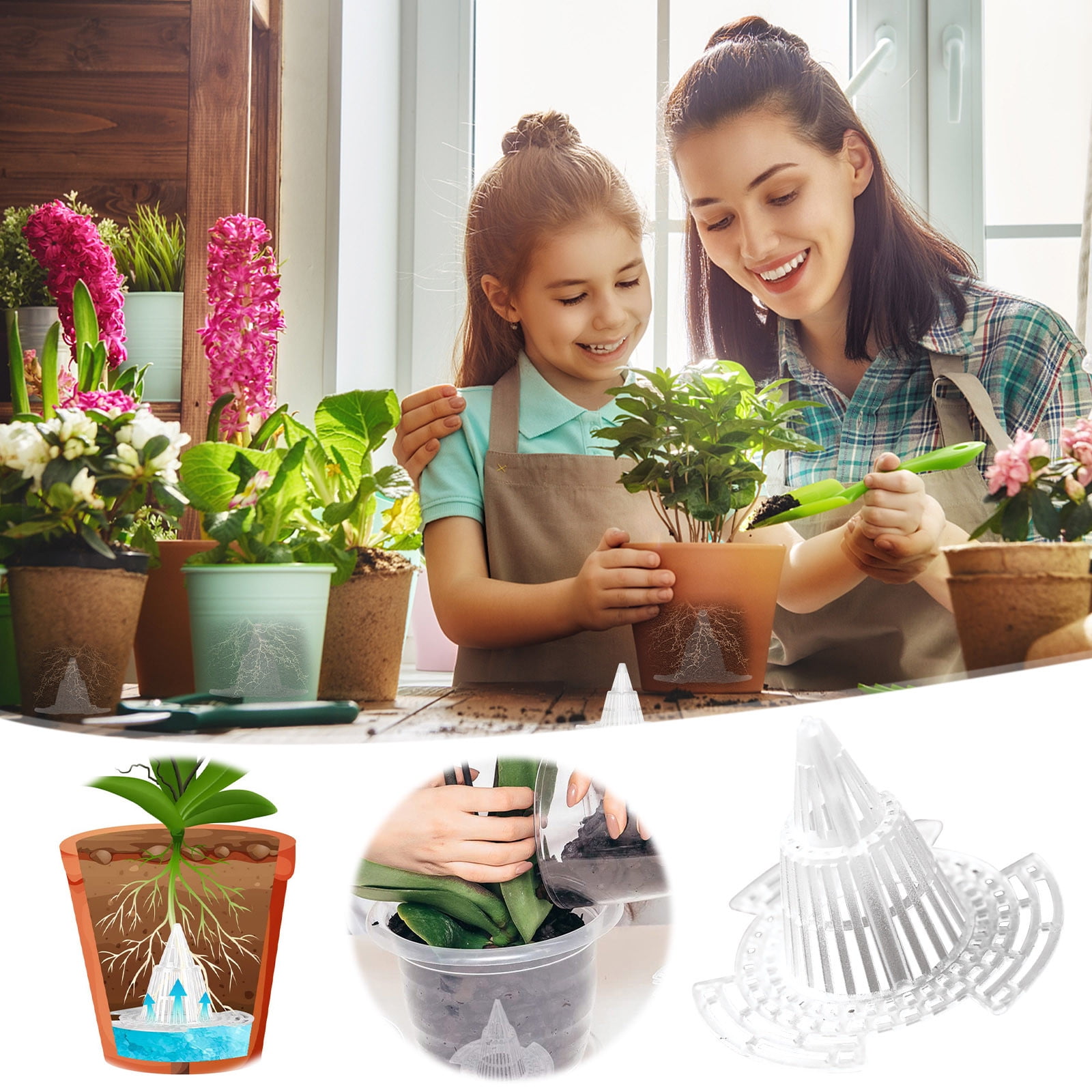 Aidoshy Flowerpot Bottom Hole Mesh Pad Plastic Orchid Cover Succulent ...