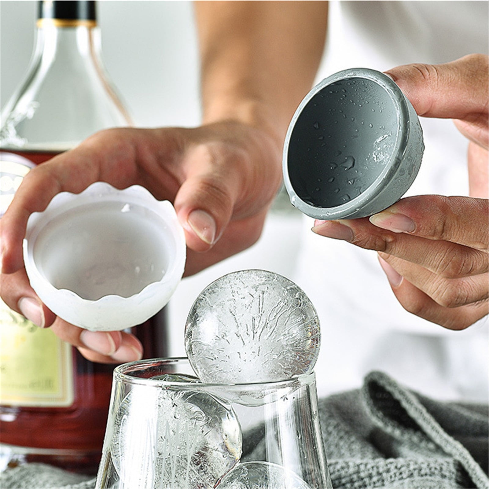 Aidoshy New Ice Block Household Round Ball Ice Making Whiskey Silicone ...