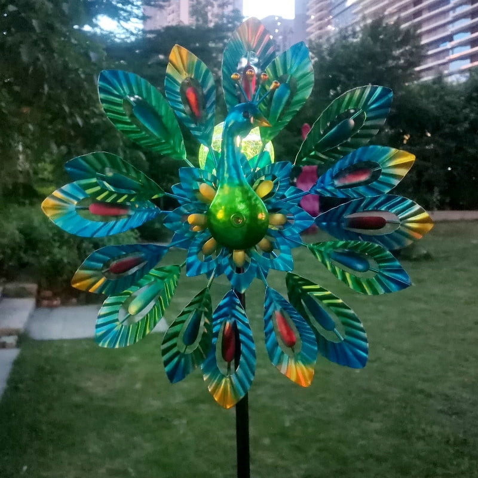 AiYuanRui Solar Light, Outdoor Decorative Rotating Peacock Windmill, 6 ...