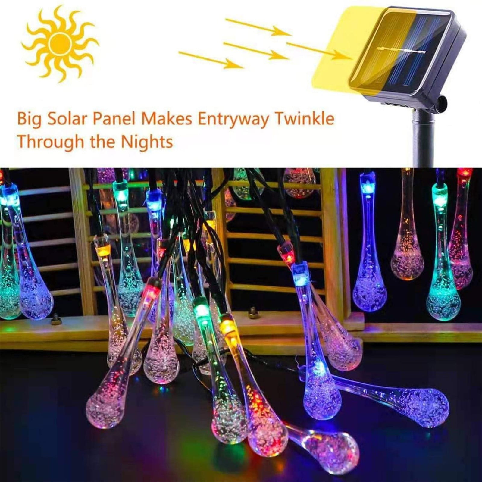 Aidoshy String Lights Water Drop Lights 20 Feet 30 LED Tear Drop Lights ...