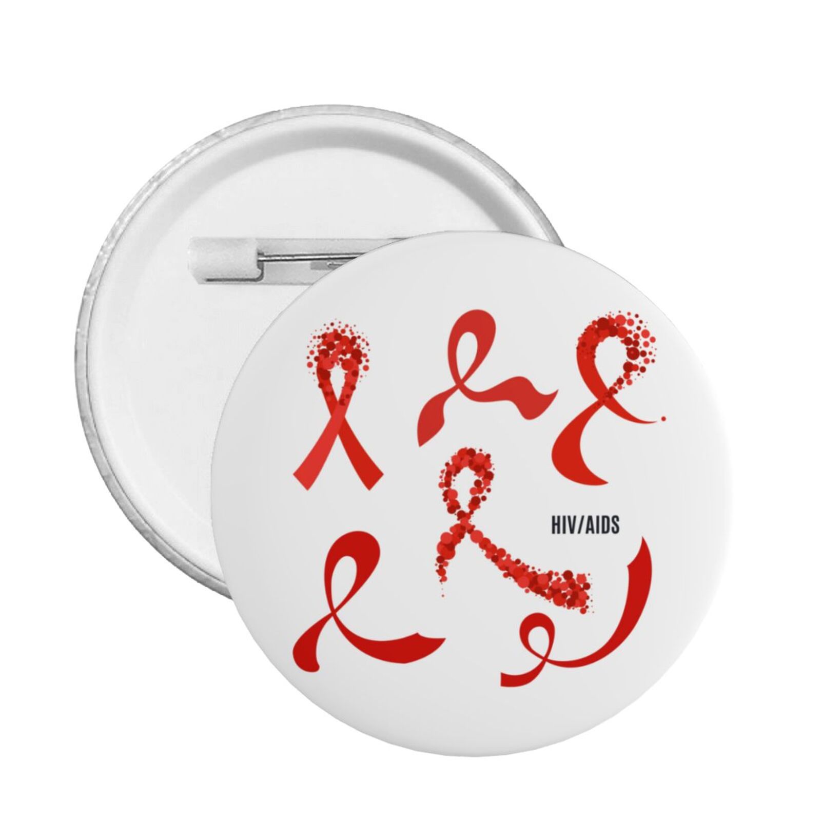 Aids Awareness Month Circular Button Fashion Badge Decoration Backpack ...