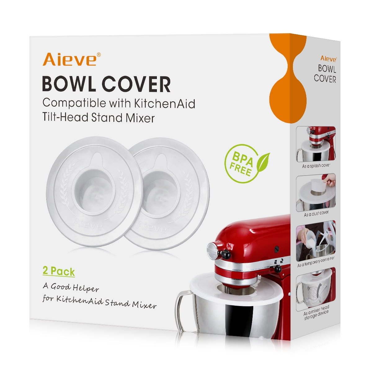 Aieve Mixer Bowl Covers, Mixer Splatter Guard Lids for KitchenAid 4.5 ...