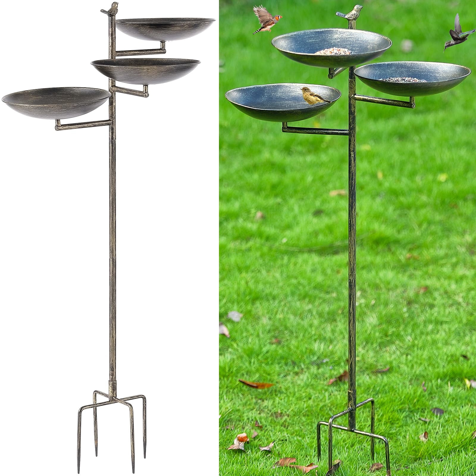 Aifeorzo Free Standing Bird Baths for Outdoors, 43" Bird Bath for ...
