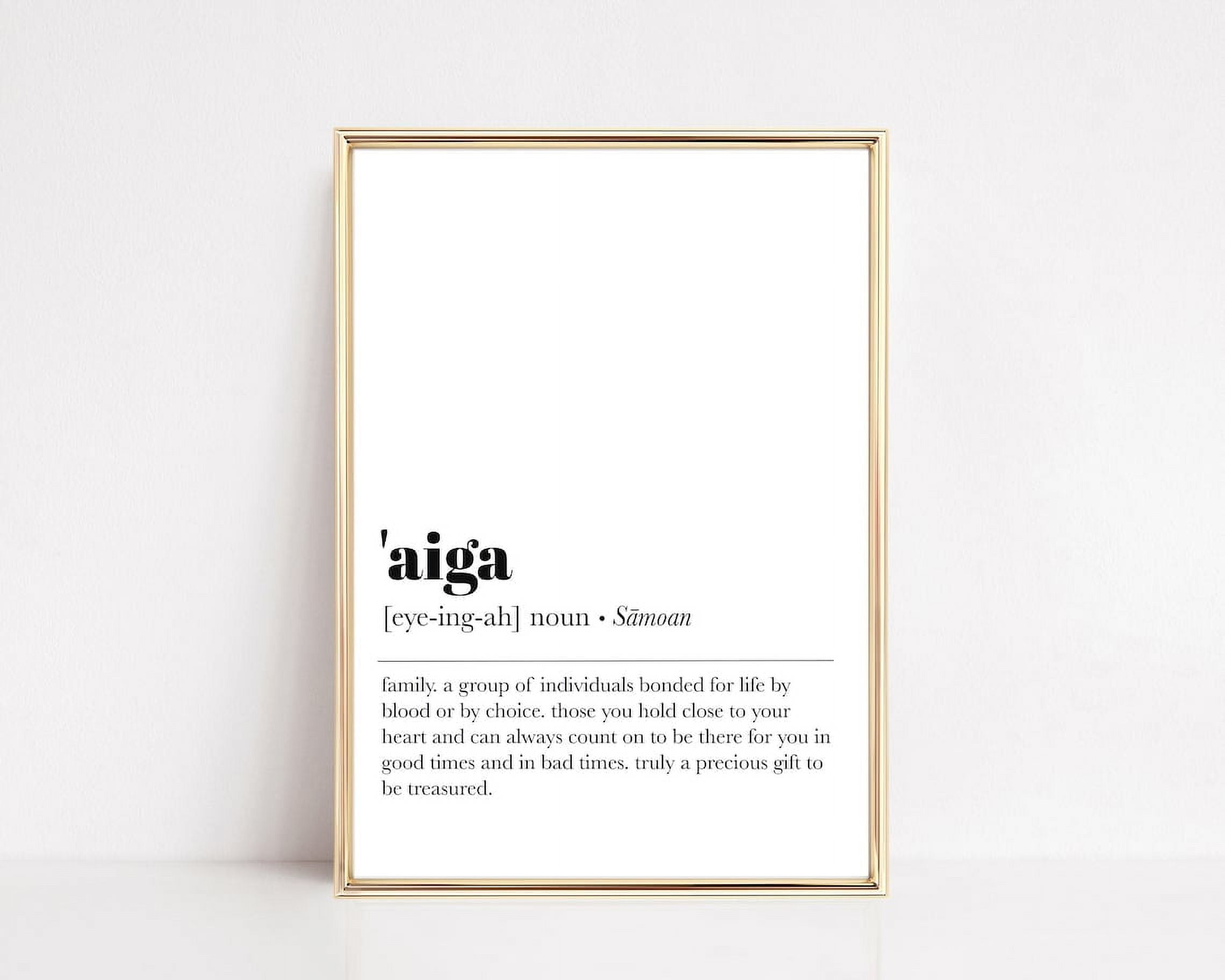 Aiga Definition Print Family Definition Poster Samoan Language Art ...
