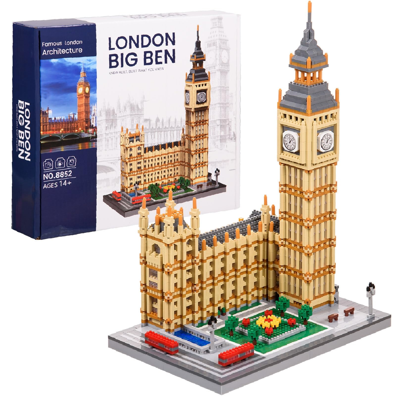 Aigidusansu London Elizabeth Tower Big Ben Micro Building Block Set ...