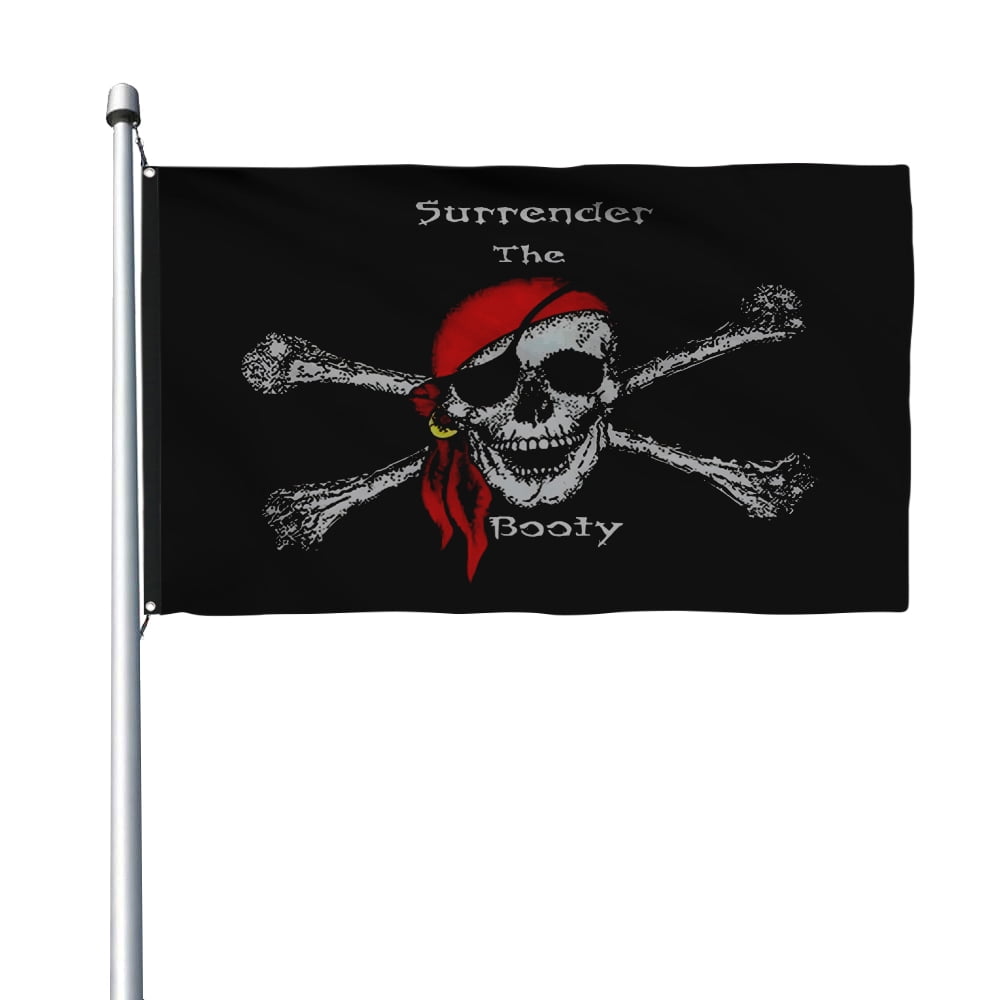 Aihccy Pirate Surrender The Booty Flag with Brass Grommets Size - 3x5Ft ...