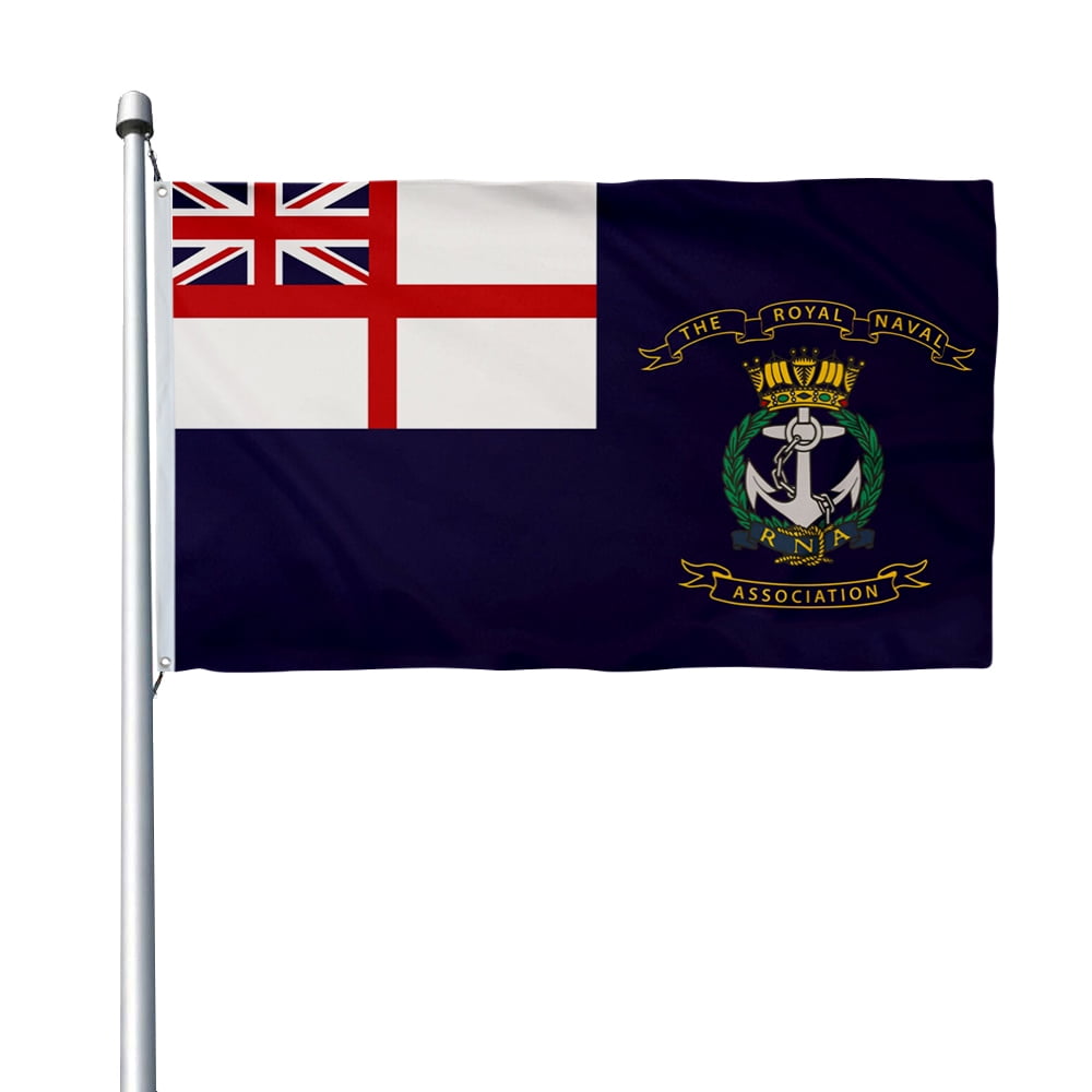 Aihccy Royal Naval Association Flag with Brass Grommets Size - 3x5Ft ...